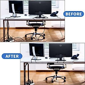 Cable Duct Management Raceway Kit, 62.8" (4 x 15.7) Server Rack Cable Management, Cable Management for Hide Network HDMI VGA Cable, Open Slot Cable Track Desk Wire Channel, Cable Raceway White 4 Pack