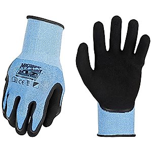 Mechanix Wear: SpeedKnit CoolMax Work Gloves - 13-Gauge Shell with Evaportative Cooling Technology, Foam Latex Palm Coating with Textured Grip (Large/XLarge, Black,Blue)