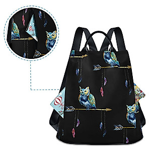 ALAZA Owl Arrow Backpack Purse for Women Travel Casual Daypack College Bookbag Work Business Ladies Shoulder Bag