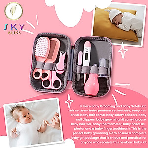 Sky Bliss 20 Piece Baby Gift Set (Pink), Newborn Baby Gift Set, Baby Clothes, Teddy Bear, Pacifier, Baby Grooming kit, Gifts for a New Baby Girl, Baby Girl Newborn Essentials