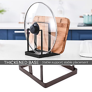 Geilihome Pot Rack Pan Lid Organizer Pot Pan Lid Rack,Cabinet & Countertop Cutting Board Baking Pan Holder for Cabinet Kitchen Cookware Organizer