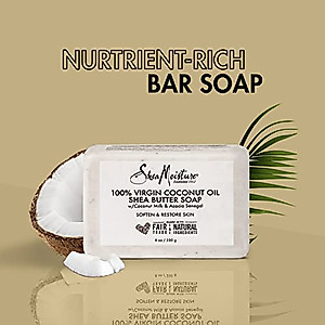 SheaMoisture Shea Butter Soap for All Skin Types 100 percent Virgin Coconut Oil Cruelty Free Skin Care 8 oz 4 Count