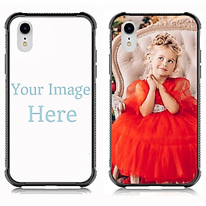 milika Custom Pictures Phone Case for iPhone Xr, Personalized Custom Phone Cases Customized Slim Soft and Hard tire Shockproof Protective Anti-Scratch Phone Cover Case- Black