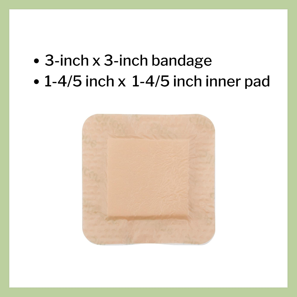 McKesson Hydrocellular Foam Dressings, Sterile, Silicone Adhesive with Border, Dimension 3 in x 3 in, Pad 1 4/5 in x 1 4/5 in, 10 Count, 1 Pack