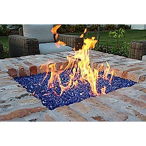 Exotic Fire Glass | Cobalt Blue Reflective Fire Pit Glass | 25 Pound Bag | Small 1/4 Inch Glass Size | Perfect for Any Natural Gas or Propane Outdoor Fire Pit