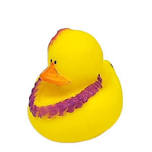 Cool Rubber Ducks (2") Standard Size. (12 Pack) Cute Duck Bath Tub Pool Toys. (Luau Rubber Duckies)