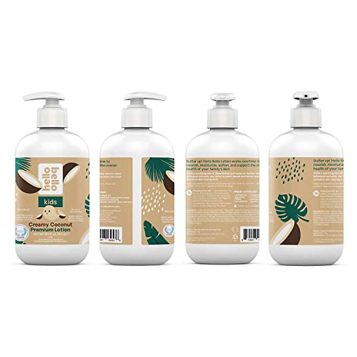 Hello Bello Creamy Coconut Premium Lotion | Vegan and Cruelty Free Moisturizing, Dermatologist-Tested & Hypoallergenic for Sensitive Skin, Nourishing & Non-Greasy for Babies & Kids | 16 Fl Oz