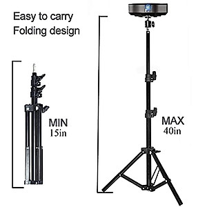 Projector Tripod Stand, Portable Tripod Mount Floor Stand, Folding Floor Tripod Stand, Outdoor Stand for Projector,Camera, Webcam 18" to 40" (Withstand 3pounds 1.5kgs)