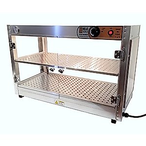 HeatMax 30x15x20 Commercial Food Warmer, Pizza, Pastry, Patty, Empanada, Catering, Concession, Fund Raising, Heated Display Case - Made in USA with Service and Support