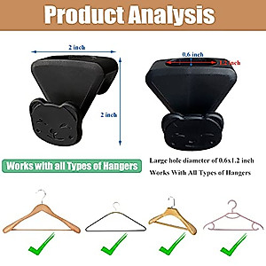 Clothes Hanger Connector Hooks, Space Saving Hanger Hooks for Organizer Closet, AS SEEN ON TV, 18pcs Heavy Duty Cascading Clothes Hanger Hooks to Create Up to 5X Closet Space (Bear)