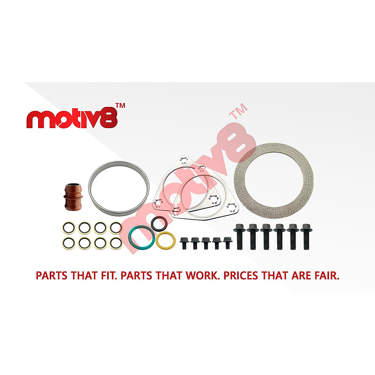 Motiv8 6.4L Powerstroke Turbo Mounting Seal Kit for Ford Super Duty 2008 2009 2010 F250 F350 F450 F550 6.4L V8 |Turbocharger Rebuild Install Kit | Replaces for 8C3Z9T514C SW8C3Z9T514C 1876540C92