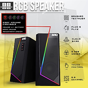 Computer Desktop PC, Intel Core i5 8th Gen, TechMagnet Heera, 16GB Ram, 512GB SSD, MTG New 24 Inch Dual Monitor, MTG Ergonomic Wireless Keyboard Mouse, RGB Speaker, Webcam, Win 11 Home (Renewed)