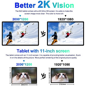 2024 Tablet 11 Inch Android 13 Screen 2K Tablet Octa-Core 2.0 GHz,16GB RAM+256GB ROM+TF 1TB /2000 * 1200 Pixel/8MP+20MP+2MP Macro/10000 mAh/5G WiFi Metal Cover Silver