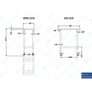AmGood 30" x 15" Stainless Steel Work Table with Casters | Heavy Duty Metal Utility Table On Wheels | Kitchen Island Cart