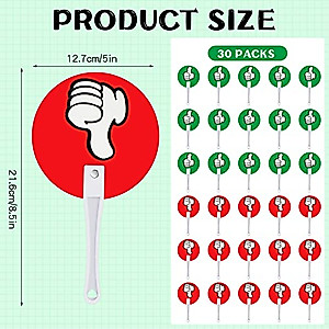 30 Pack Thumbs up Thumbs Down Classroom Voting Paddles Handy Teacher Classroom Event Supplies Plastic Thumbs up Sign Green Red Yes or No Paddles True False Paddles for School Student