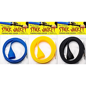 RITE-HITE Orin Briant Stick Jacket Fishing Rod Covers 3 Pack - Casting Blue, Yellow, & Black; Keep Your Rod Safe and from Getting Tangled…