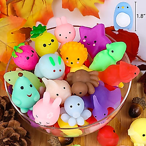 Mochi Squishy Toys FLY2SKY 28PCS Animal Mini Squishies Kawaii Party Favors for Kids Cat Unicorn Squishy Squeeze Stress Relief Toys Goodie Bags Novelty Toy Easter Gifts for Boys Girls Adults, Random