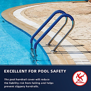 Neoprene Zippered Pool Handrail Cover 4 Feet Slip Resistant Rail Grip for Swimming Pool Hand Railing Cover