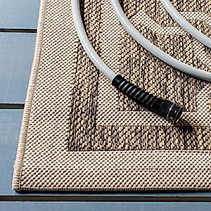 SAFAVIEH Courtyard Collection 8' x 11' Brown/Bone CY6916 Indoor/ Outdoor Patio Backyard Mudroom Area-Rug