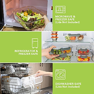 Moretoes 8pack Glass Meal Prep Containers, Glass Food Storage Container with Lid, Glass Lunch Containers with Compartments Leak-proof, for Microwave, Oven, Freezer, Dishwasher