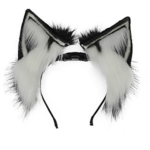 fodtahee Rechargeable animal ears movable cat ears headdress props simulation electric animal ears hair bands