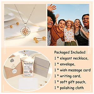 Tarsus Farewell Gifts Going Away Gift for Coworker Friends, Goodbye Moving Away Coworker Retirement Leaving Gifts for Women Graduation Gifts Compass Necklace Jewelry