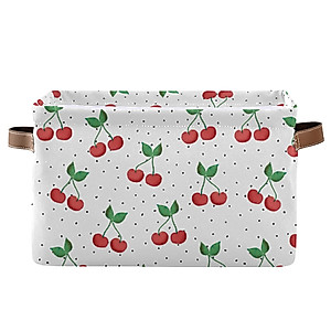 xigua Red Cherry Storage Bin for Toy Storage Basket Dirty Clothes Sundries Office Home Closet Organizer Shelf Cube Box Waterproof Laundry Basket