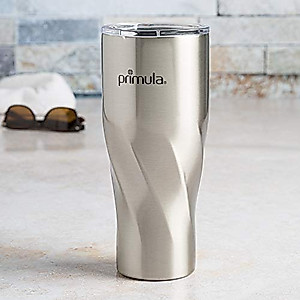 Primula Avalanche Double Walled Vacuum Sealed Thermal Insulated Tumbler Stays Cold or Hot All Day Long, Reusable Thermos, 1 Count (Pack of 1), Brushed Stainless Steel