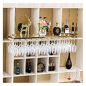 WXXGY Wine Glass Holder Creative Home Wine Glass Holder Hanging Wine Holder Cup Holder Shelf Hanging Goblet Holder/Rose Gold/120X35Cm