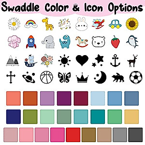 PFTPOW Personalized Swaddle Blanket Baby Girl Boy with Bow Headband and Hat Set Custom Baby Blanket with Name Customized Baby Gifts