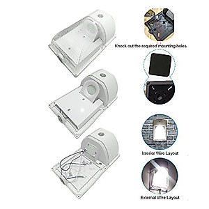 26W 3000LM LED Wall Pack Light, 100-277Vac 5000K Daylight, Photocell Dusk to Dawn Wall Pack, 150-250W MH/HPS Replacement, Outdoor Security Lighting Fixtures, Clear Lens (4-Pack White)