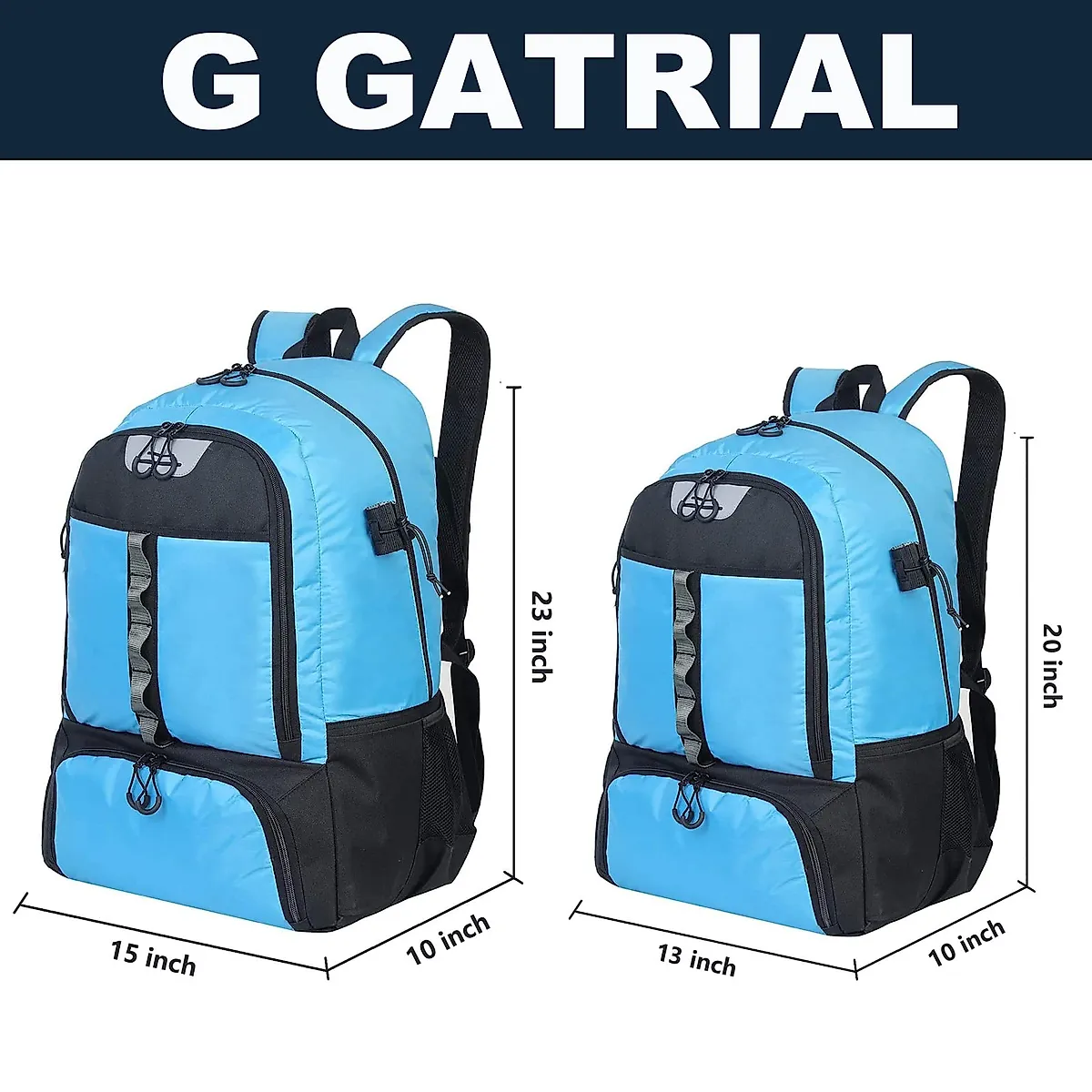 G GATRIAL Extra Large Lacrosse Bag Backpack-20/23 Inch Lacrosse Backpack Holds All Lacrosse or Field Hockey Equipment-Two Stick Holders and Separate Cleats Compartment