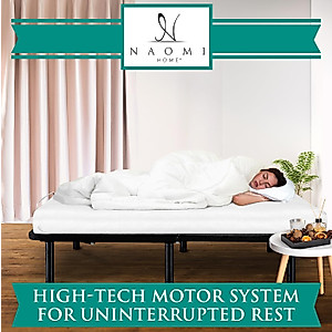 Naomi Home Full Adjustable Base 15" Full Adjustable Bed Frame with Remote Base de Cama Full Size Adjustable Bed Frame Black Full Size Bed with 7 Positions Foldable Electric Adjustable Beds