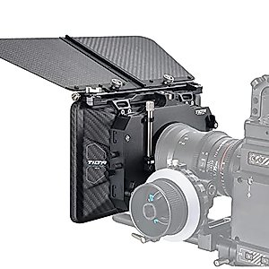 Tilta Matte Box for Studio Cinima Cameras, 3 Pcs 4x5.65 Filter Frame with 5 Lens Adapter Rings (134/114/110/95/80mm) Carbon Fiber Top Flag 5 Pcs Front Matte 15mm Rod Adapter MB-T12