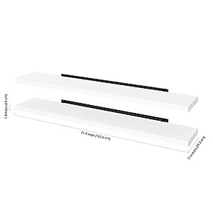Bestar Universel 12W Set of 72W x 12D Floating Shelves in White