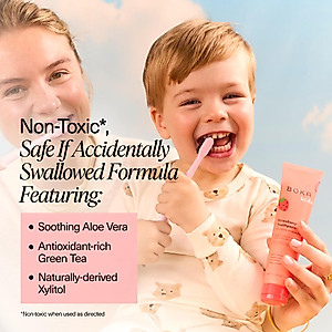 Boka Fluoride Free Toothpaste Nano Hydroxyapatite, Helps Remineralize, Appropriate for Sensitive Teeth, Whitening - for Adult, Kids Oral Care - Strawberry Mango Flavor, 4oz 1Pk - US Manufactured