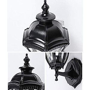 LED Wall Lamp, Transparent Glass Lampshade Street Light, Home Courtyard Waterproof Wall Light, for Aisle Garden Villa Outdoor, Pack of 2