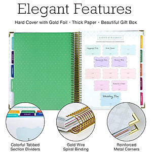 Global Printed Products Wedding Planner 9x11 Hardcover Organizer, Bookmark, Planning Stickers, Business Card Holder, and Pocket Folders