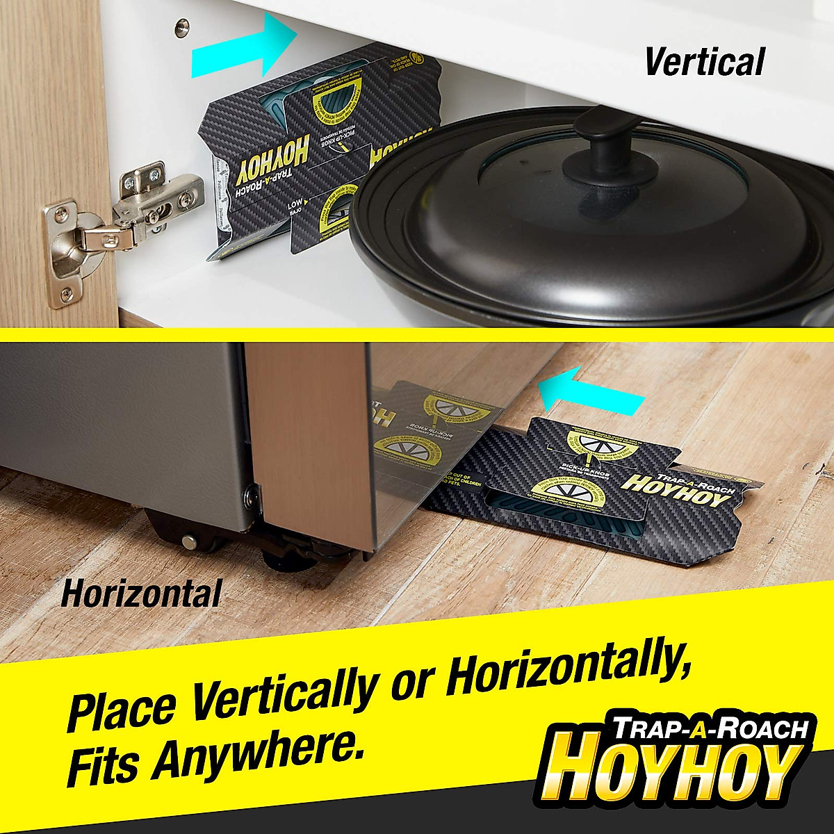 HOY HOY Trap A Roach - Bait Glue Traps, Great for Home with Kids & Pets Indoor, Sticky Pest Control Trap, Roach Killer, Made in Japan 5 Traps