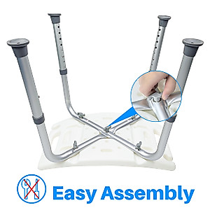 UNLICON- Shower Chair for Elderly Shower Seat for Inside Shower Tool-Free Shower Stool Small with 5 Adjustable Heights Bathtub Chairs for Disabled,Seniors