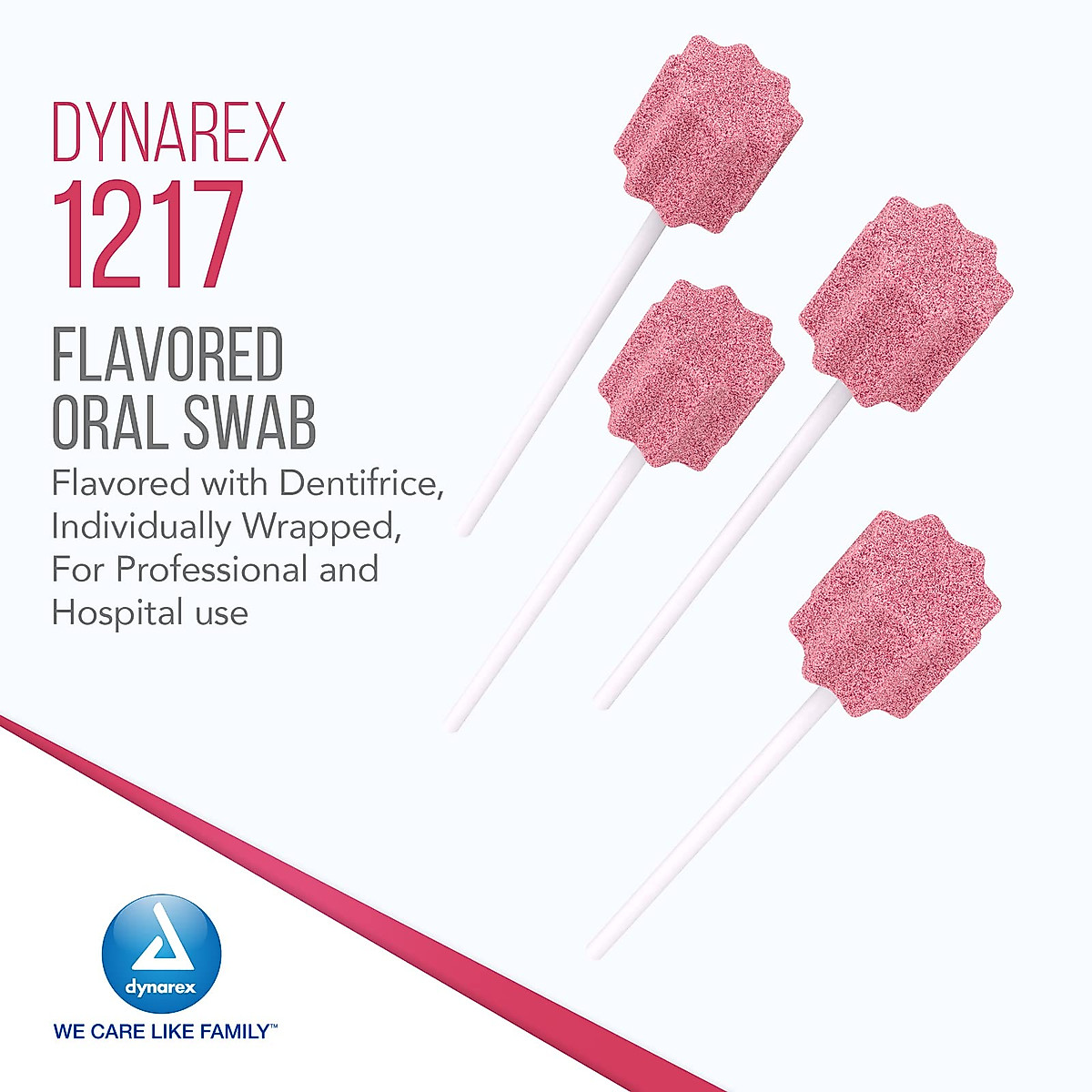 Dynarex 1217 Dentifrice-Flavored Swabstick, Individually Wrapped, Pack of 250