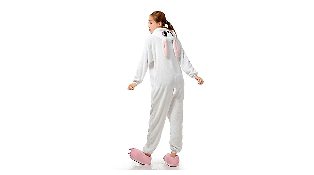 Cute Pink Bunny Cosplay Sleepsuit | Ultra Soft Plush Costume