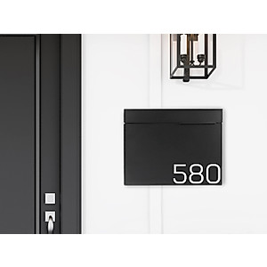 Movo Home Mailbox, Modern Wall Mounted (Herman (Black))