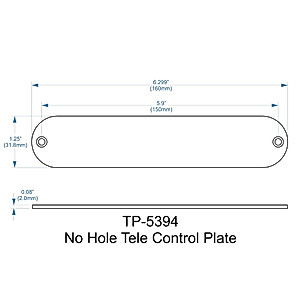 Tele Control Plate .080" thickness NO HOLE - Chrome - screws not included