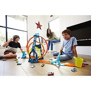 Hot Wheels Track Builder Triple Loop Stunt Loops Hot Wheels 1:64 scale Vehicles