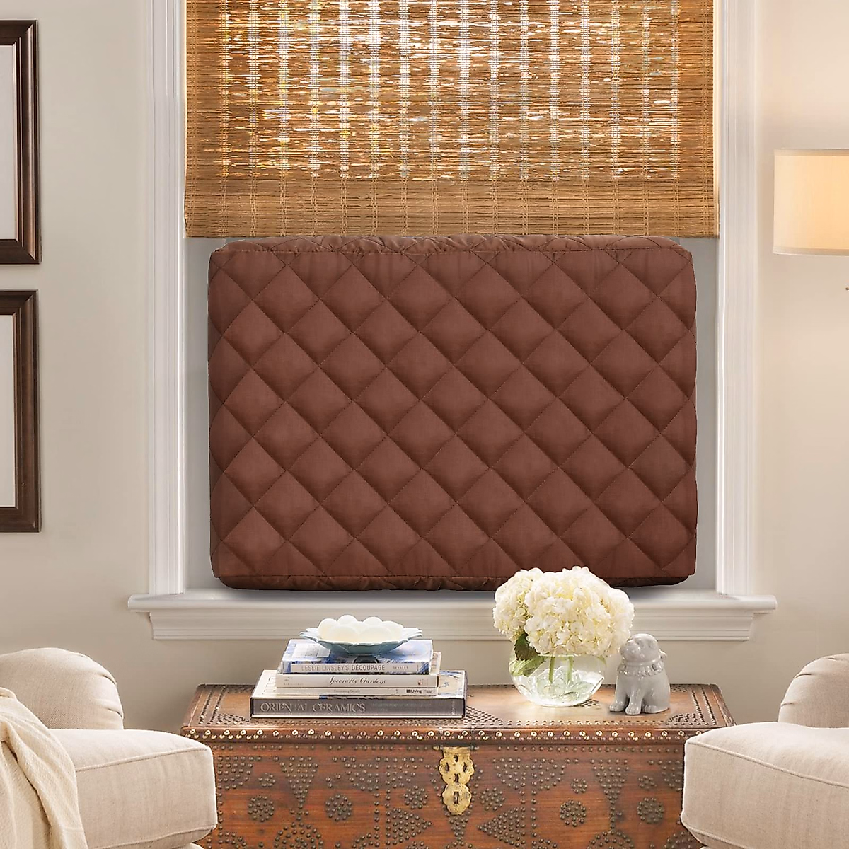 KylinLucky Indoor Air Conditioner Cover AC Cover for Inside Window Unit 25L x 17H x 3.5D inches White