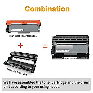 Compatible Toner Cartridge and Drum Unit Replacement for Brother TN660 TN630 TN-630 DR630 for MFC-L2700DW HL-L2300D HL-L2340DW HL-L2380DW DCP-L2540DW Printer (1 Black Toner + 1 Drum Unit)