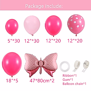 Hot Pink Balloon Arch Kit for Pink Mouse for Baby Shower Wedding Birthday Party Girls Party Decor Princess Mouse Theme Patry