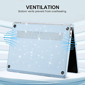 mpmpssss Case for 13.5 Inch Microsoft Surface Laptop 5/4/3 with Metal Keyboard, Model 1951/1868 - Protective Slim Snap On Hard Shell Cover, Baby Blue