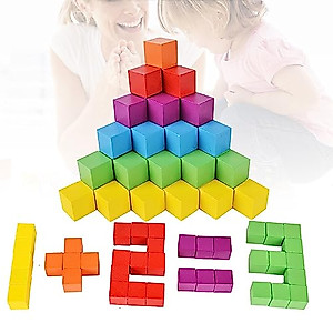 Wood Blocks for Crafts, 1.5 inch Unfinished Wood Cubes, 15 Pcs Natural Wooden Blocks, Wood Square Blocks, Wooden Cubes for Arts and DIY Projects, Puzzle Making